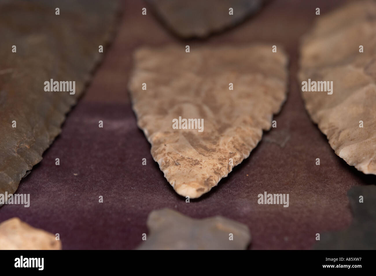 Native American spear tips Stock Photo - Alamy