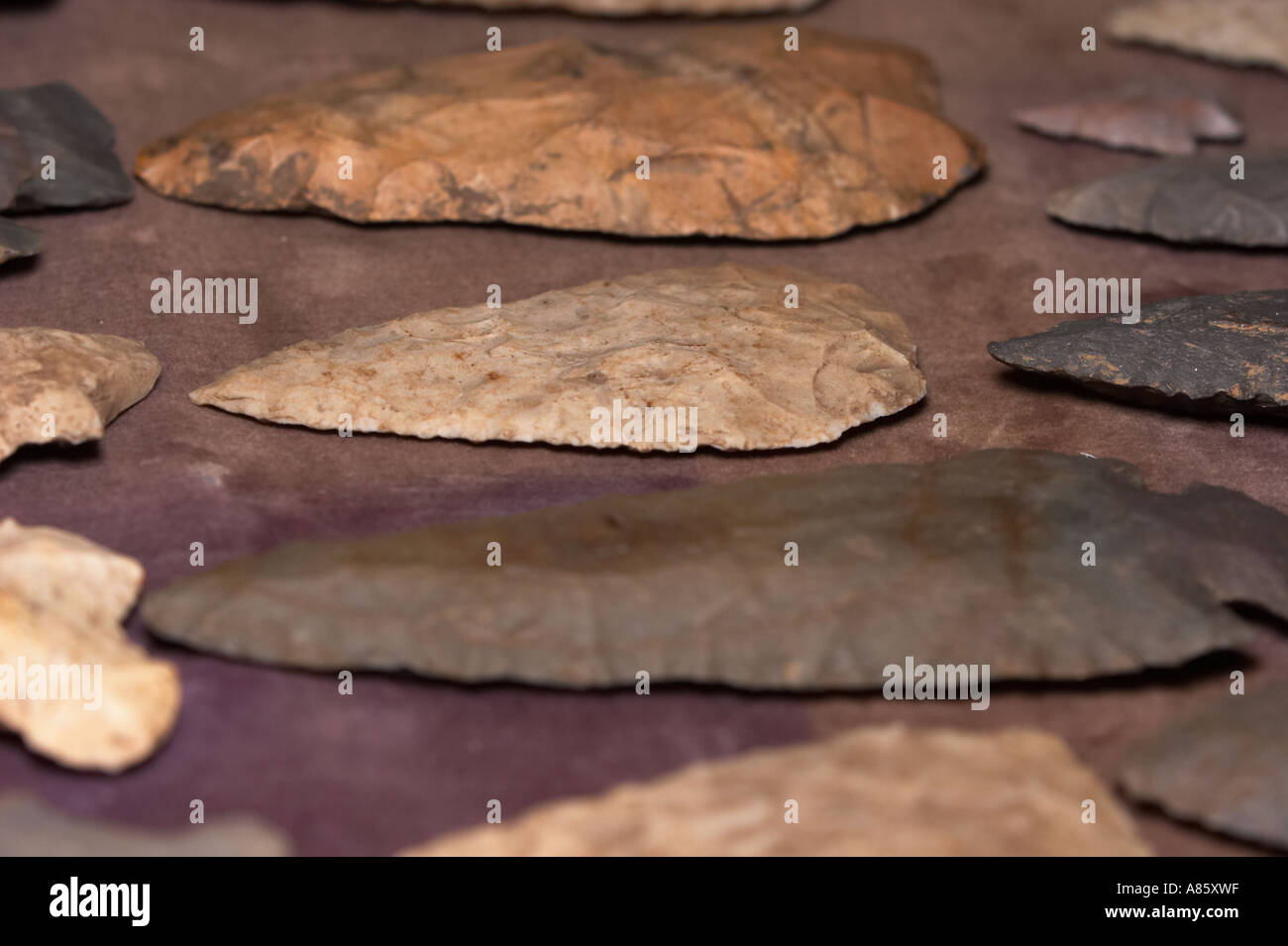 Native American spear tips Stock Photo - Alamy