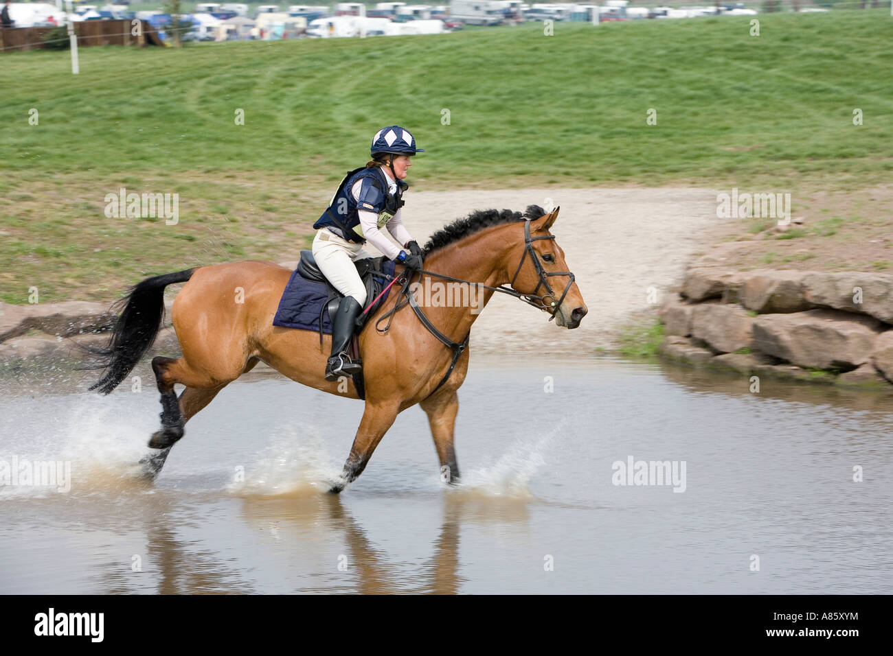 Horse and rider taking part in British Eventing Equestrian Event Stock ...