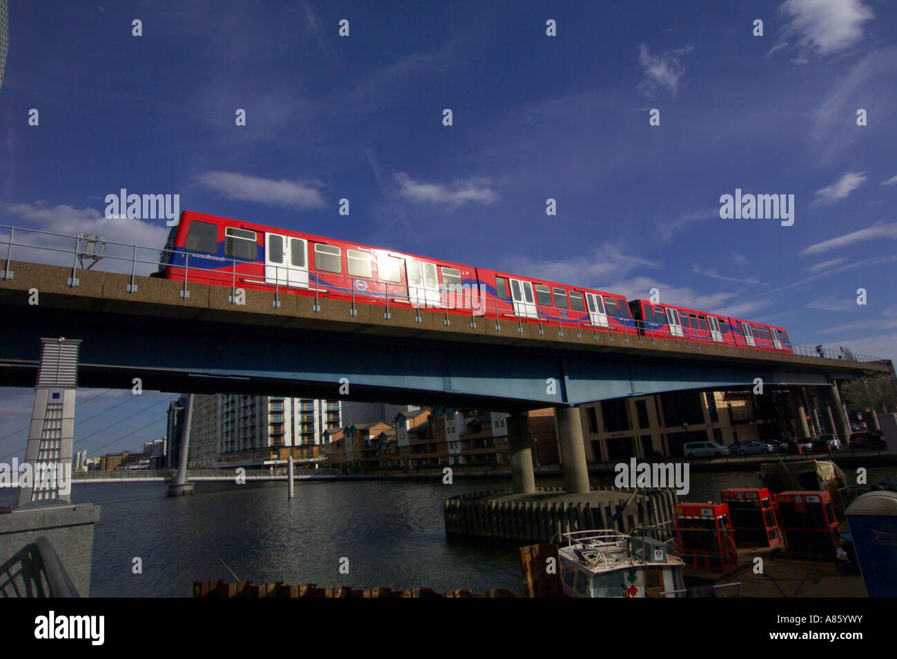 DLR train in Docklands Stock Photo - Alamy