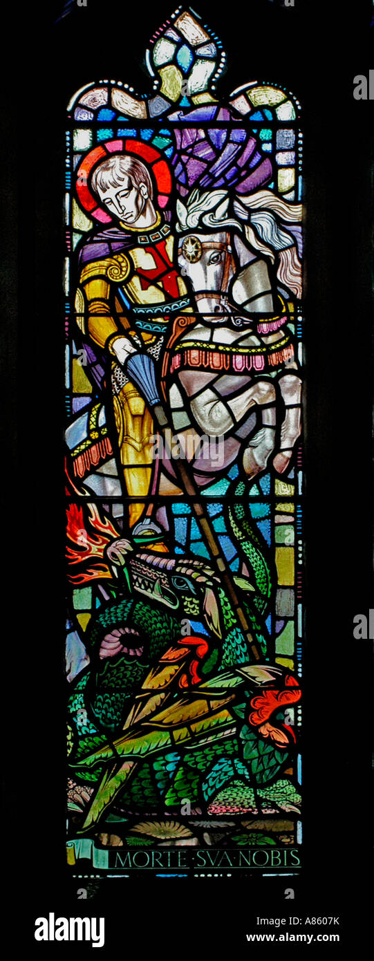 Saint george dragon stained glass hi-res stock photography and images ...