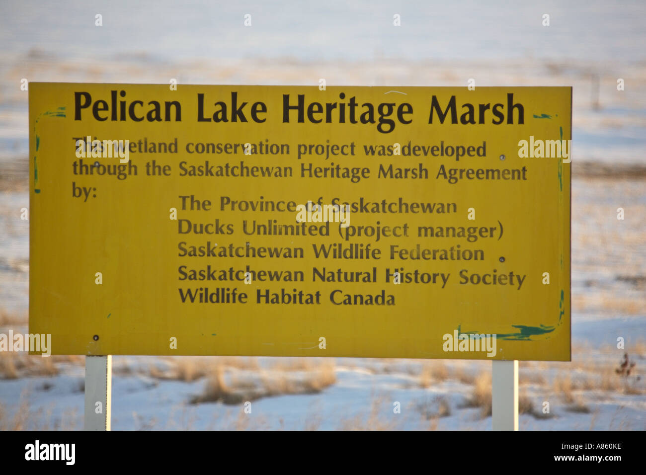 Pelican Lake sign in scenic Saskatchewan Canada Stock Photo - Alamy