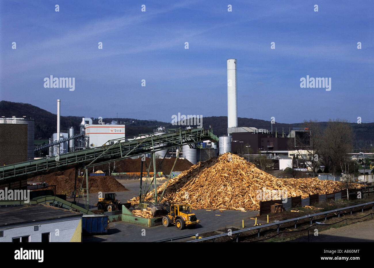 Paper mill, with bva wood burning power station in the background ...