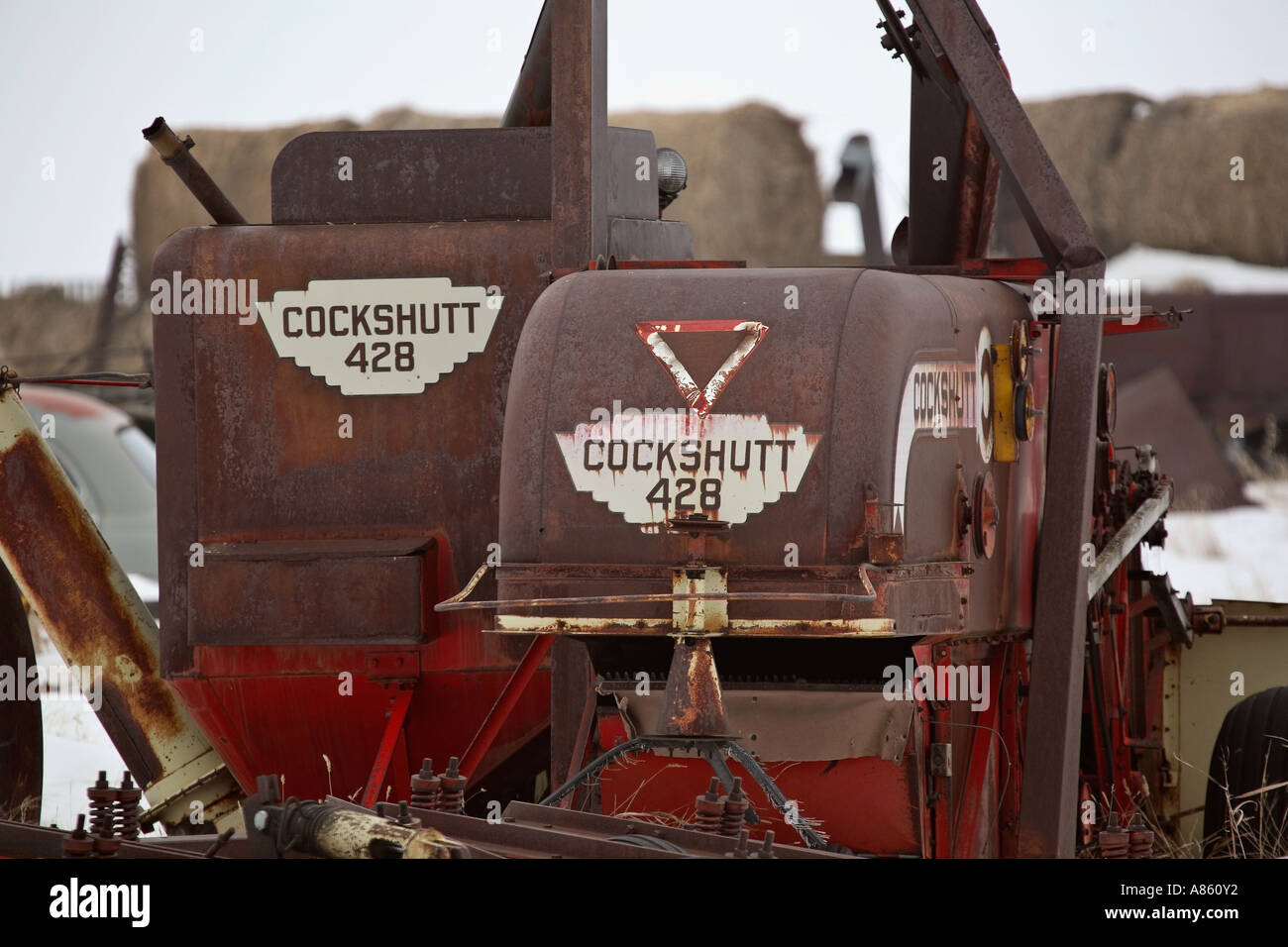 Abandoned old cockshutt farm machinery hi-res stock photography and ...