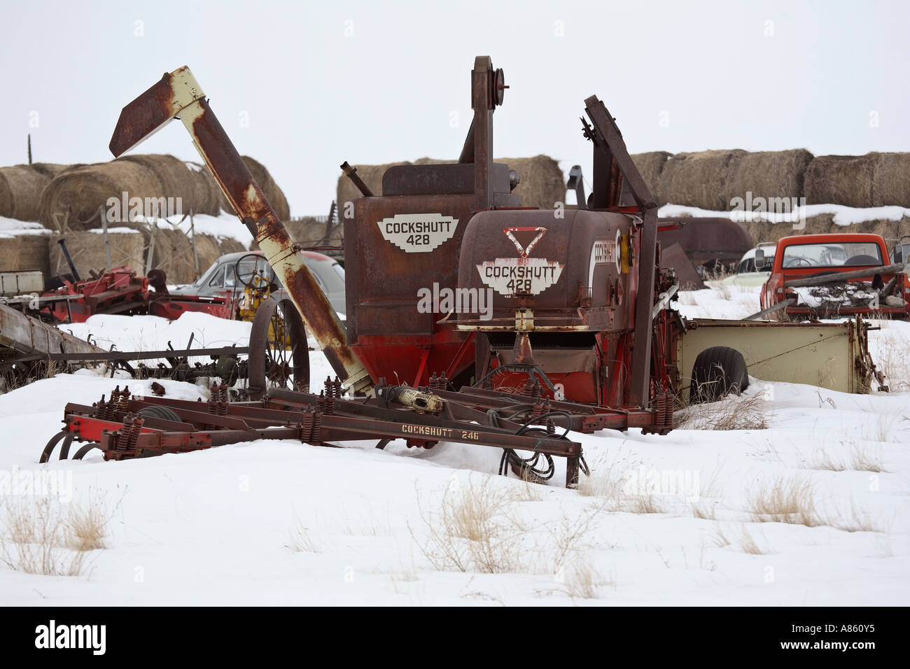 Abandoned old cockshutt farm machinery hi-res stock photography and ...