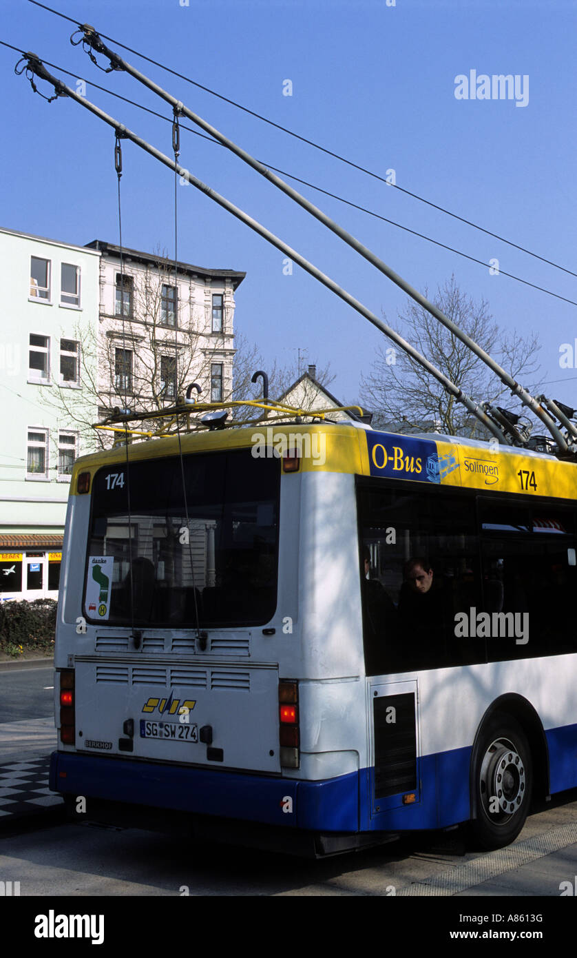 Electric trolleybus, Solingen, North Rhine-Westphalia, Germany Stock ...
