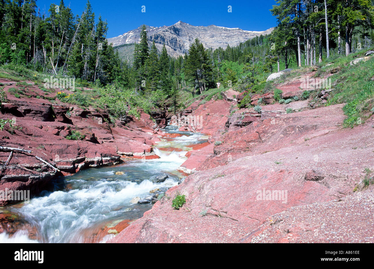 Red Rock Canyon Waterton Lakes National Park Alberta Canada Stock Photo ...