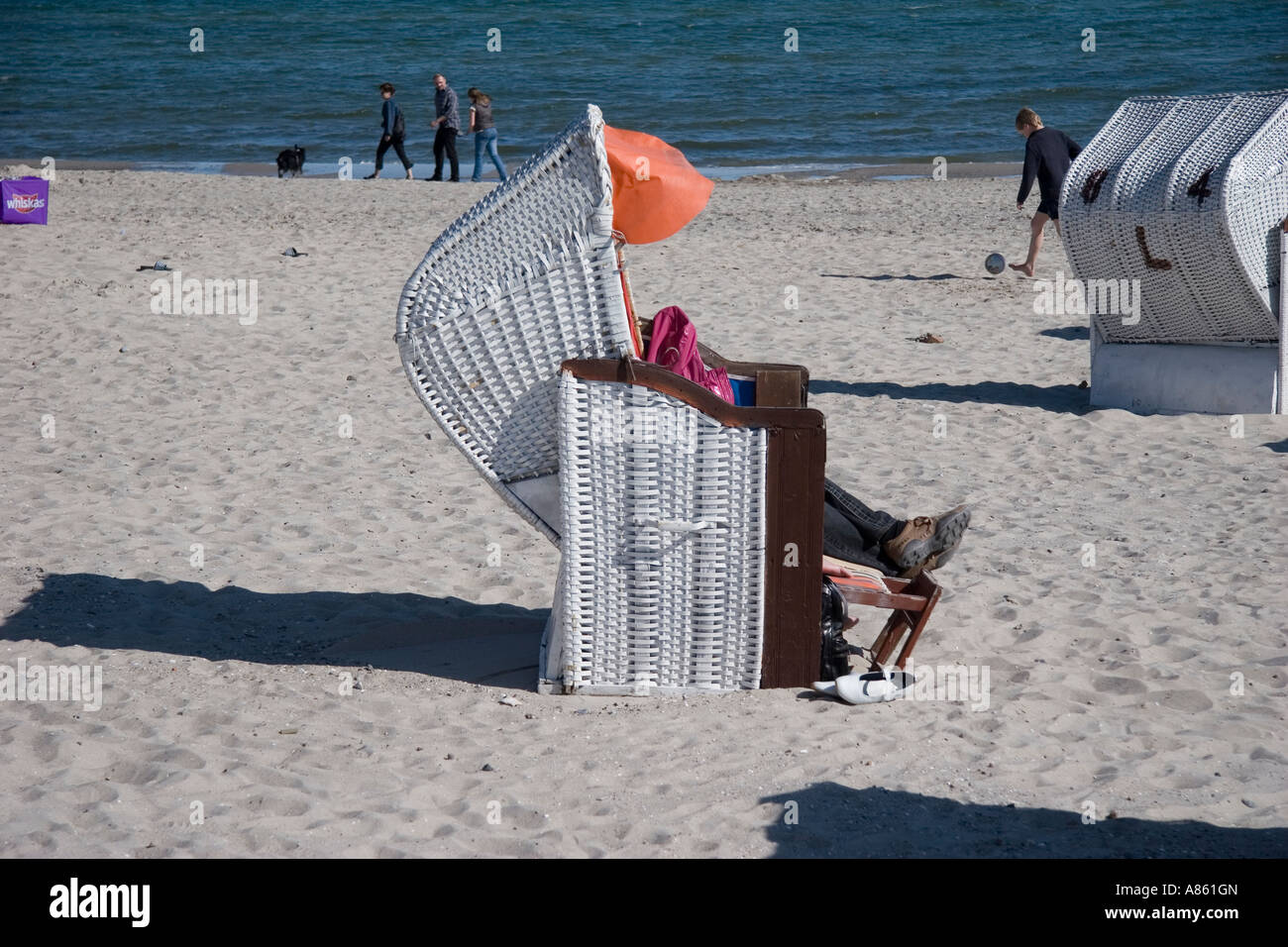 Beach chair at Baltic Sea, Germany Stock Photo - Alamy