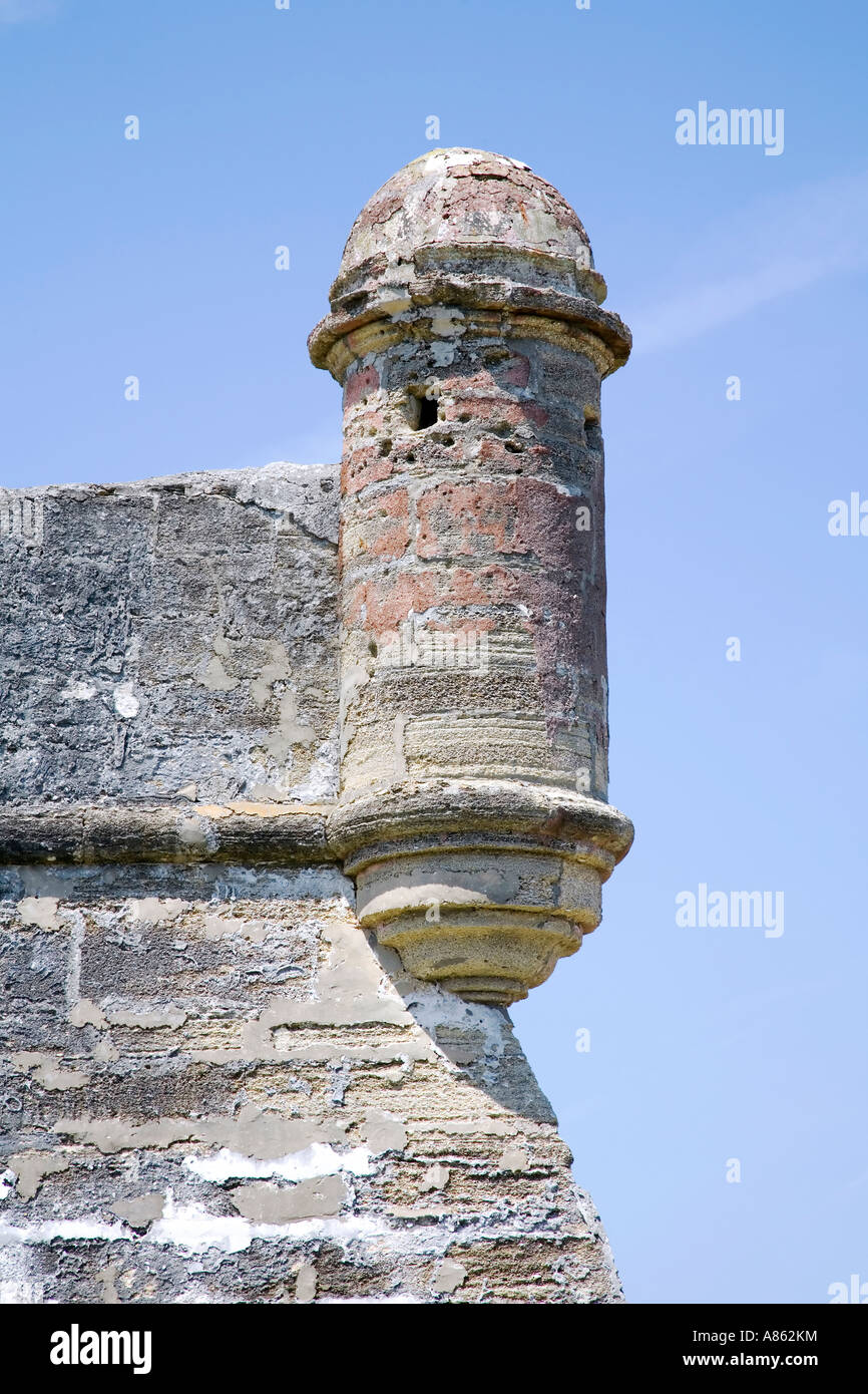 Fortified turret in the walls at the Spanish Castillo de San Marcos in ...