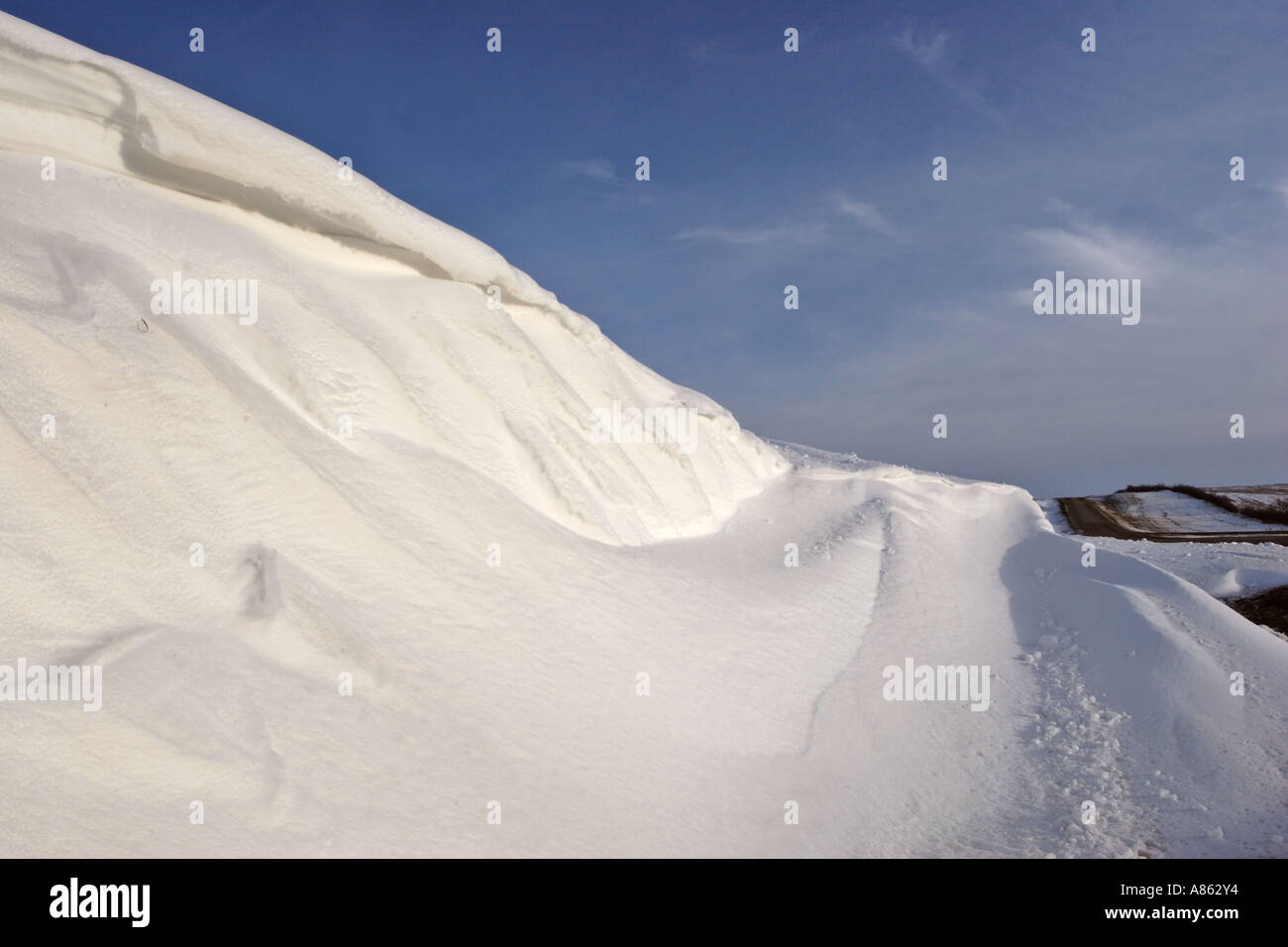 A huge snow drift in scenic Saskatchewan Canada Stock Photo - Alamy