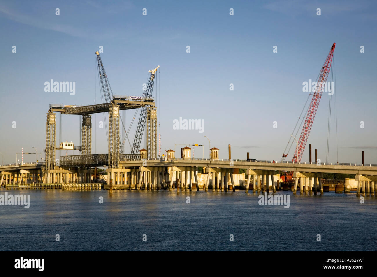 The temporary bridge over the matanzas river at St Augustine during the ...