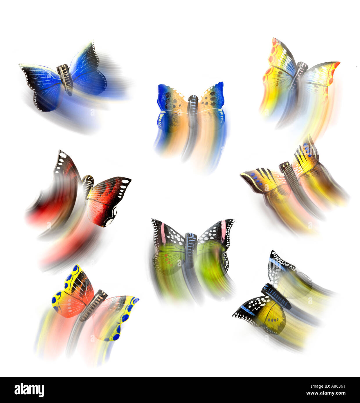 Butterflies flying cut out Stock Photo - Alamy