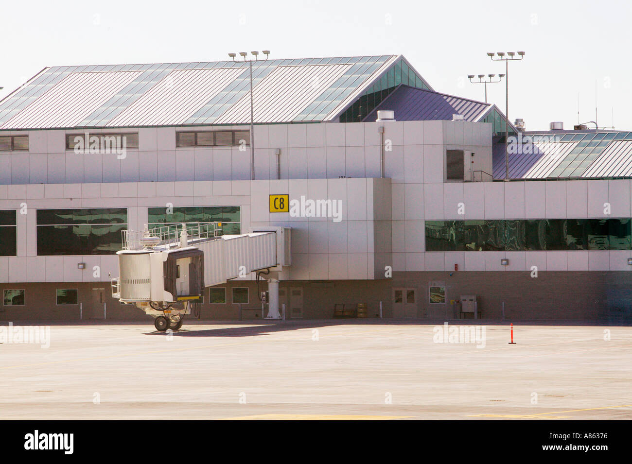 Empty gate at airport exterior Stock Photo - Alamy