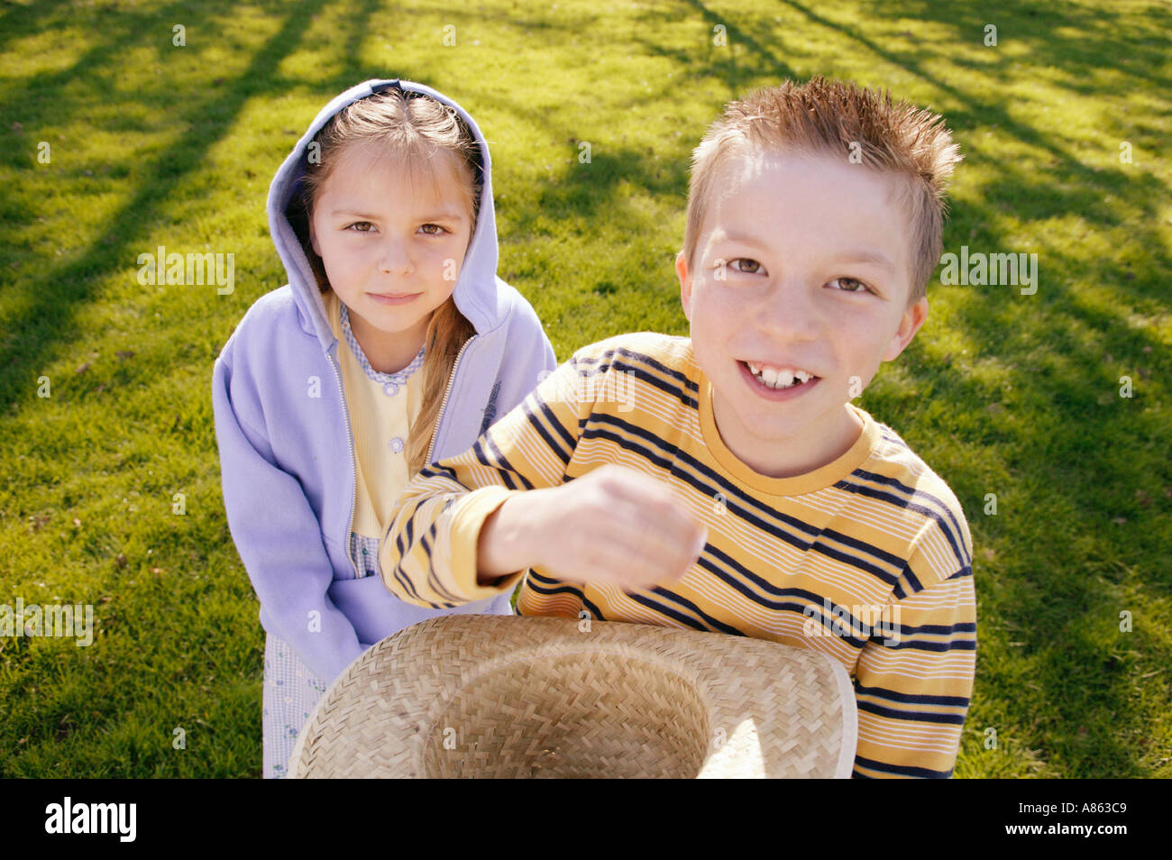 Children in field portrait Stock Photo - Alamy