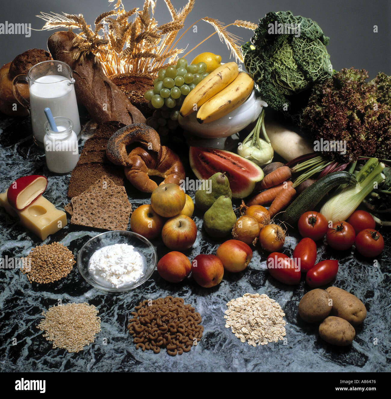 Healthy food assortment Stock Photo - Alamy