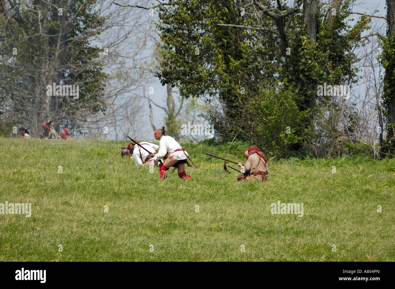 Reenactment of the Ruddles Station Massacre in Kentucky Stock Photo - Alamy