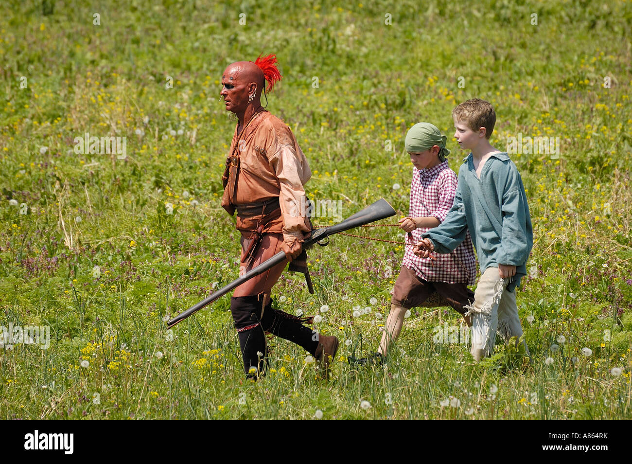 Reenactment of the Ruddles Station Massacre in Kentucky Stock Photo - Alamy