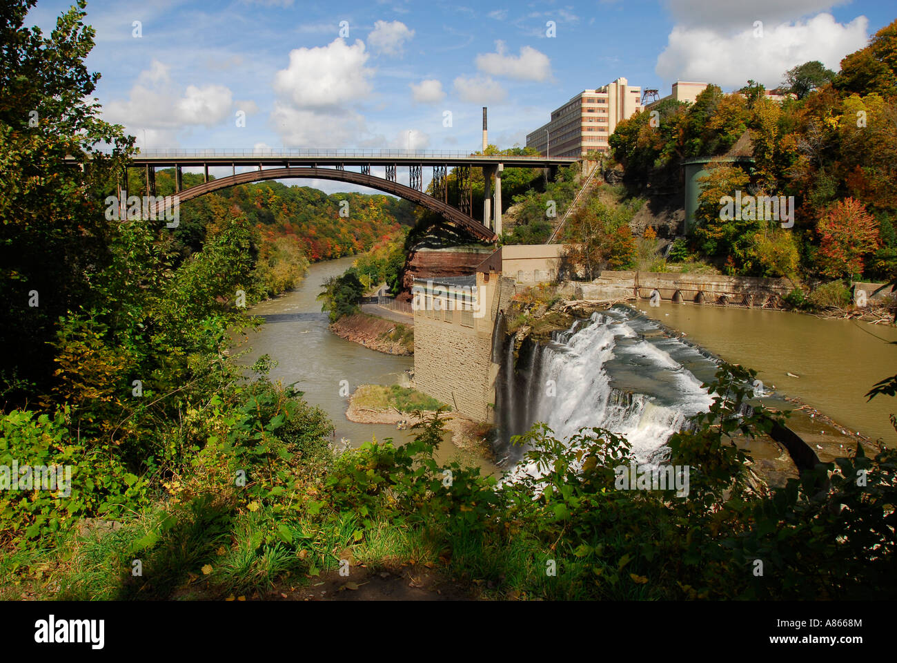 Lower Falls of Genesee River in Rochester, NY USA Stock Photo - Alamy