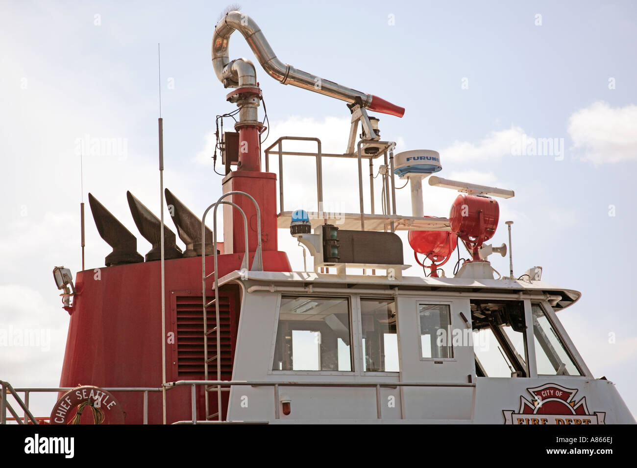 Fire Boat Pilot House Stock Photo - Alamy