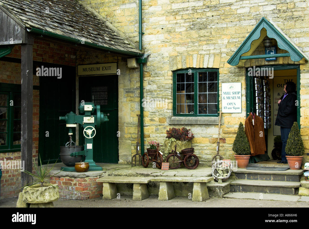 Lower Slaughter village mill and museum Cotswolds EDITORIAL USE ONLY ...