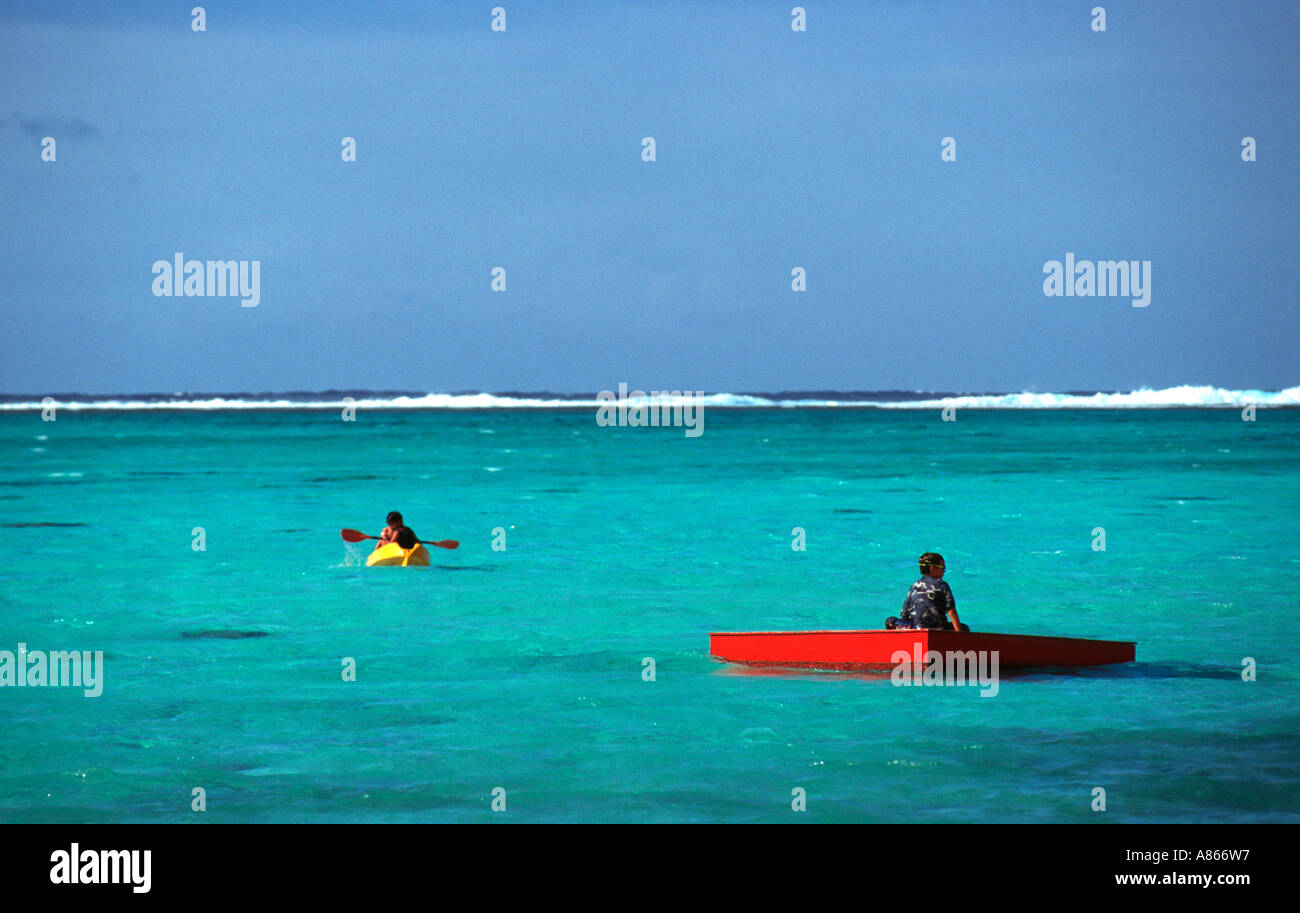 Children playing in lagoon Rarotonga Cook Islands Stock Photo - Alamy