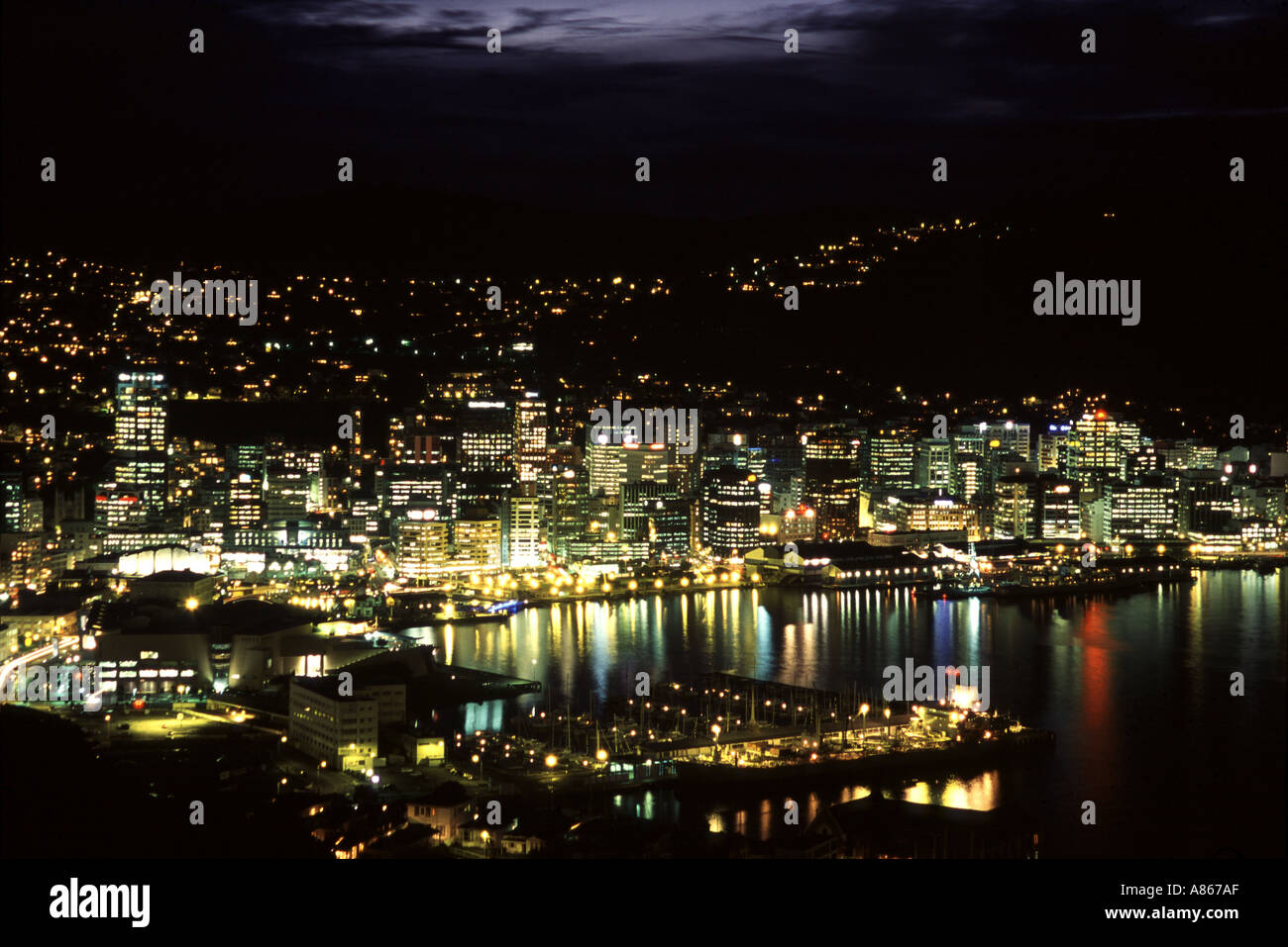Wellington City at Night North Island New Zealand Stock Photo - Alamy