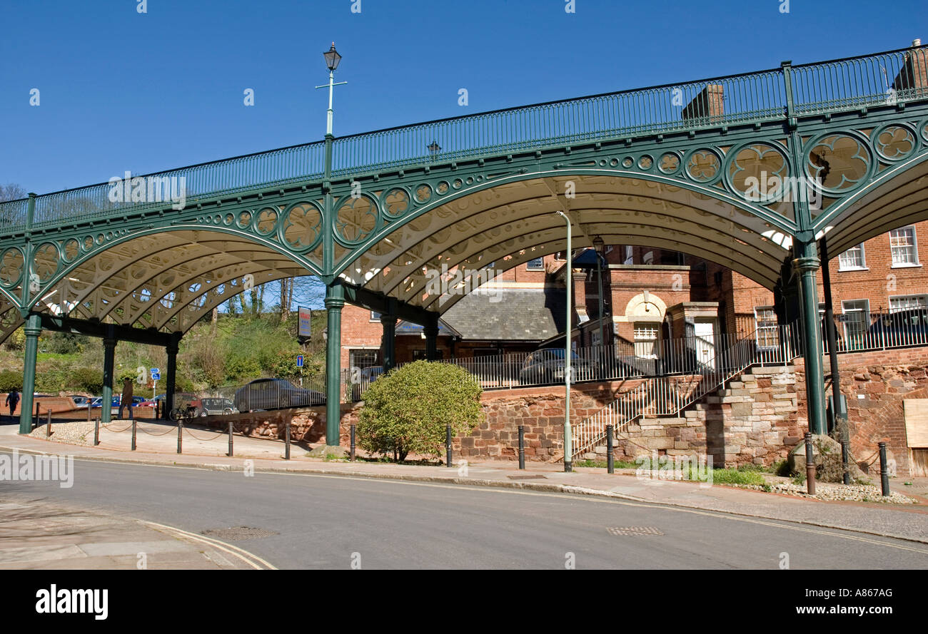 The Iron Bridge spanning the Longbrook valley and Exe Street in Exeter ...