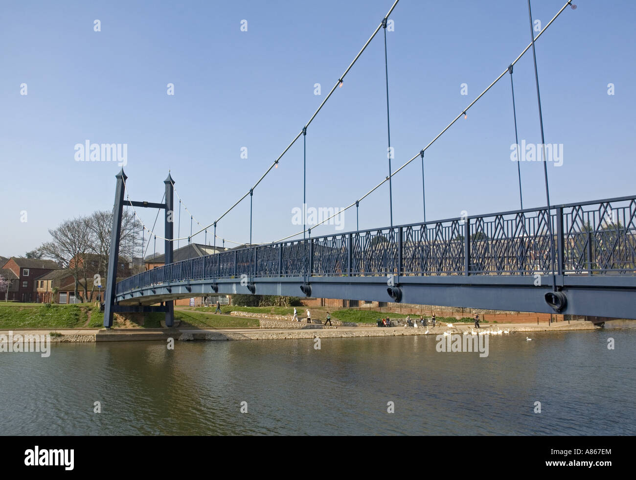 Cricklepit footbridge and cycle bridge across the River Exe at The Quay ...