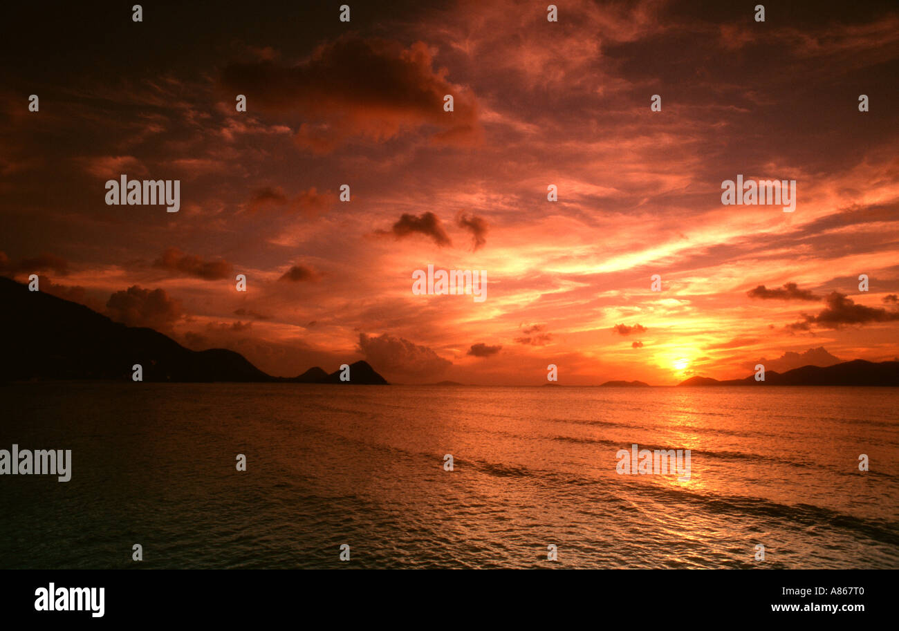 Sunset Tortola BVI Stock Photo - Alamy