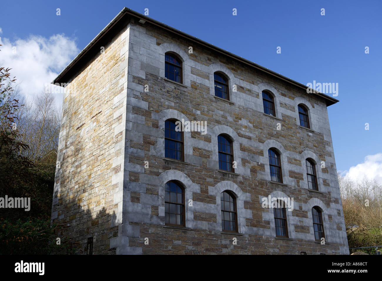Renovated Stone Building Merthyr Tydfil Stock Photo - Alamy