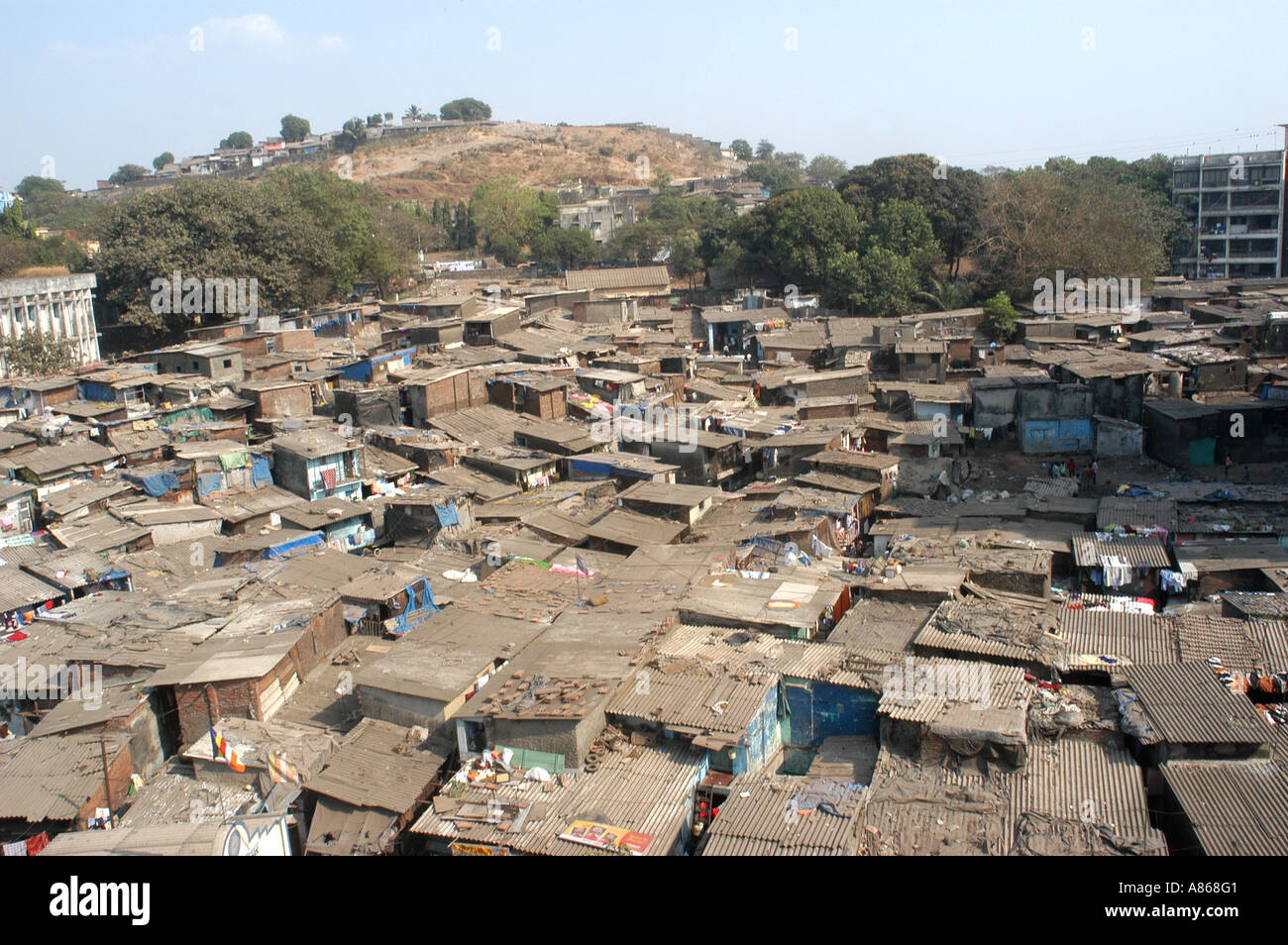 Mumbai slums aerial hi-res stock photography and images - Alamy