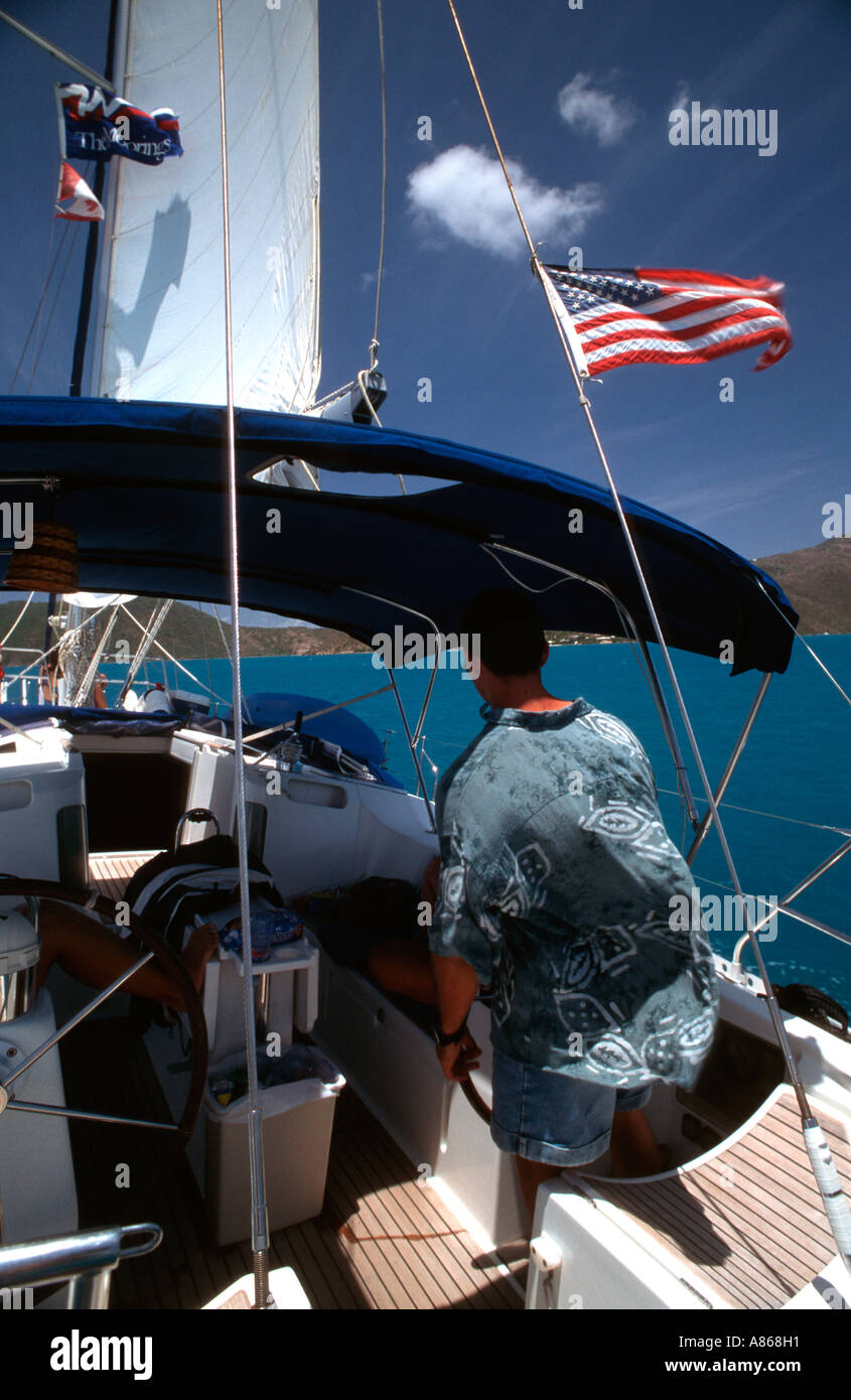 Sailboat charter British Virgin Islands Stock Photo - Alamy
