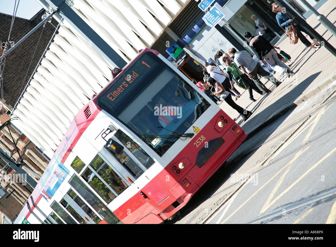 Trams in Croydon Town Centre Stock Photo - Alamy