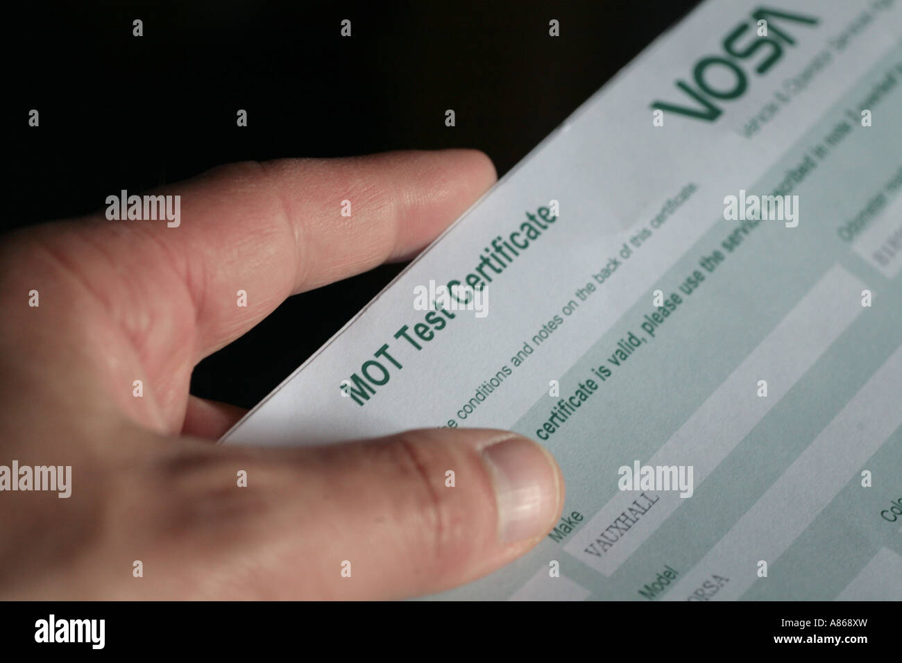 Mot certificate hi-res stock photography and images - Alamy