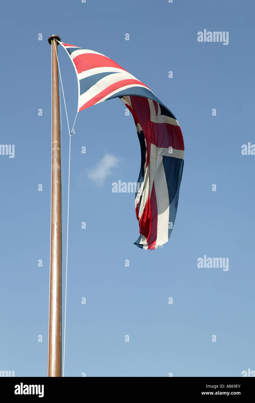 Union jack flag flapping in the wind hi-res stock photography and ...
