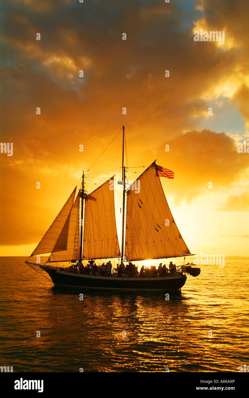 USA Florida Key West schooner at sunset sail Stock Photo - Alamy