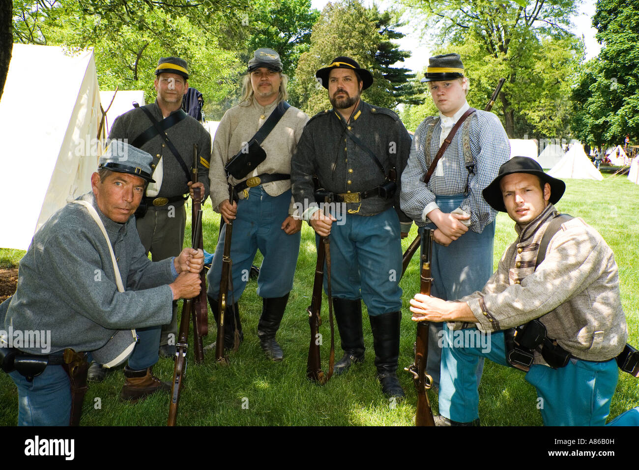 Soldier reenactors at Naper Village museum civil war days Stock Photo ...