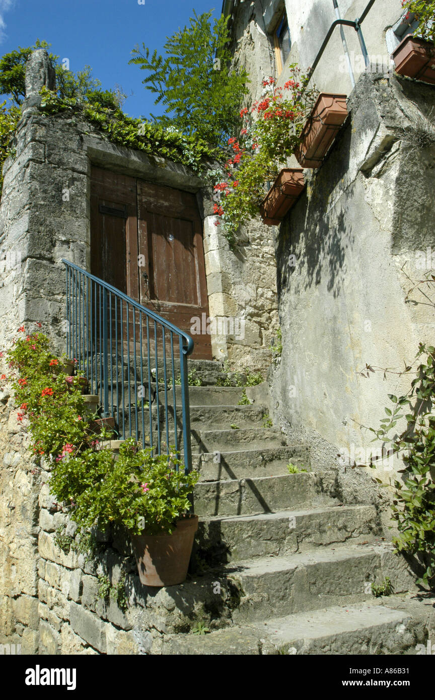Stone steps Penne Tarn France Stock Photo - Alamy