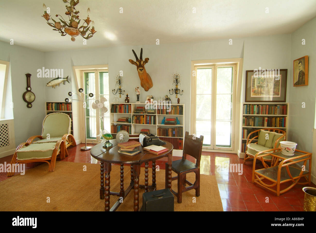 Interior of Ernest Hemingway s writing studio behind his house home ...