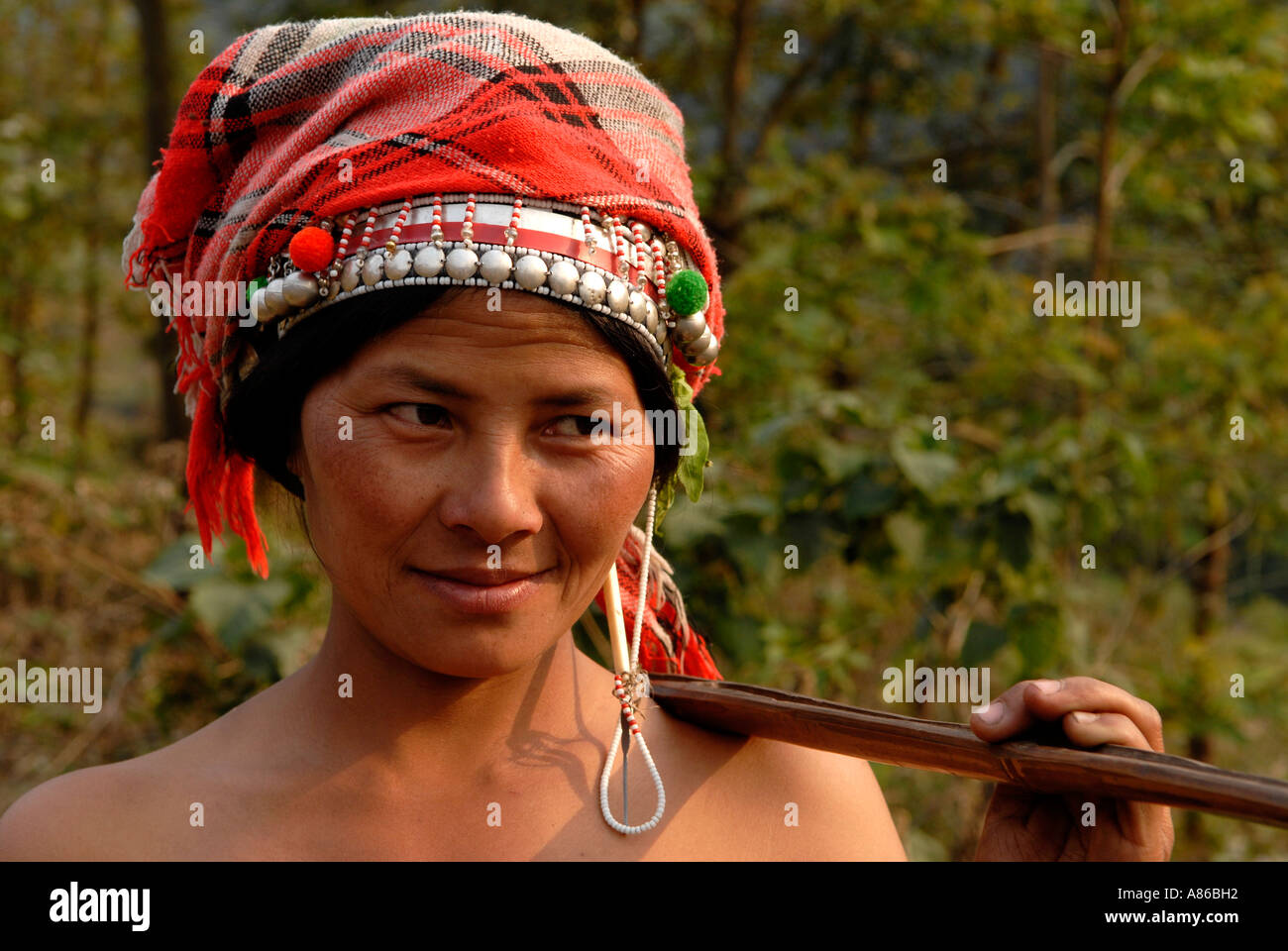 Akha woman Luang Nam Tha Province Northern Laos Stock Photo - Alamy