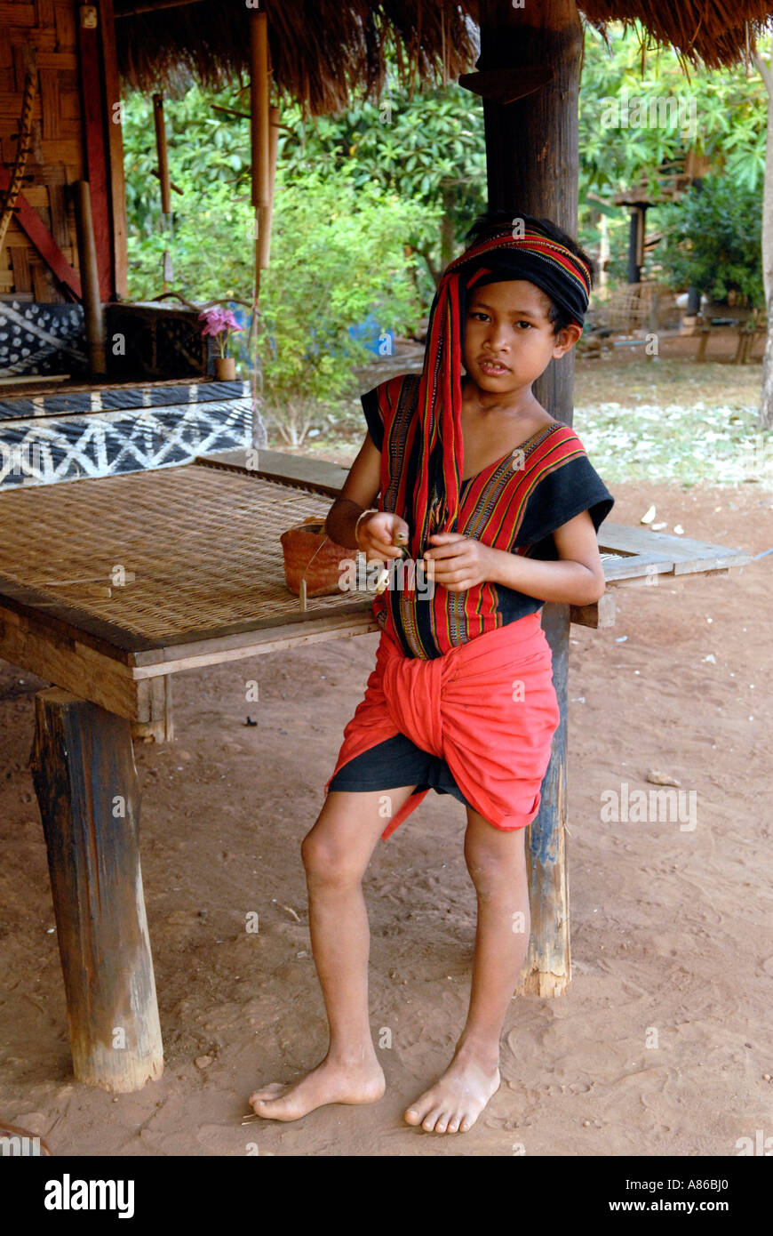 Alak boy Bolaven Plateau Southern Laos Stock Photo - Alamy
