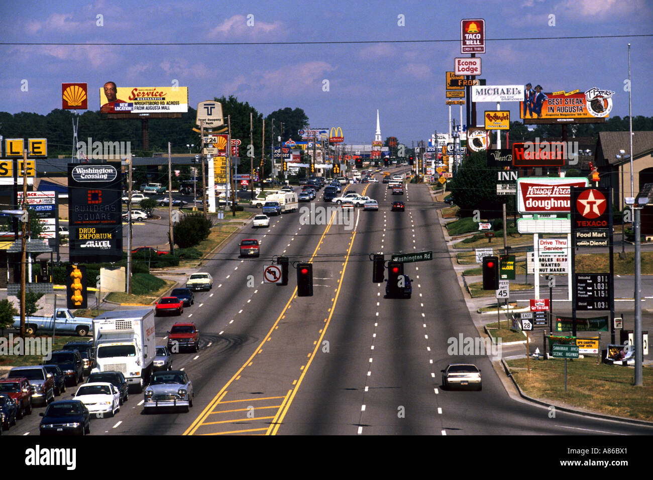 United States Georgia Augusta strip traffic signs Stock Photo - Alamy