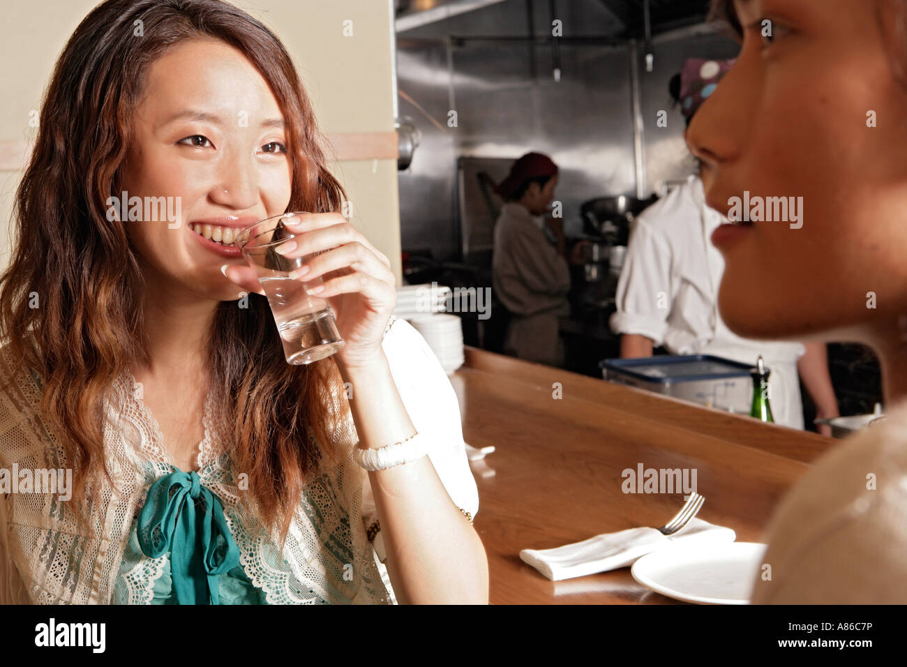 Young woman drinking, close-up Stock Photo - Alamy