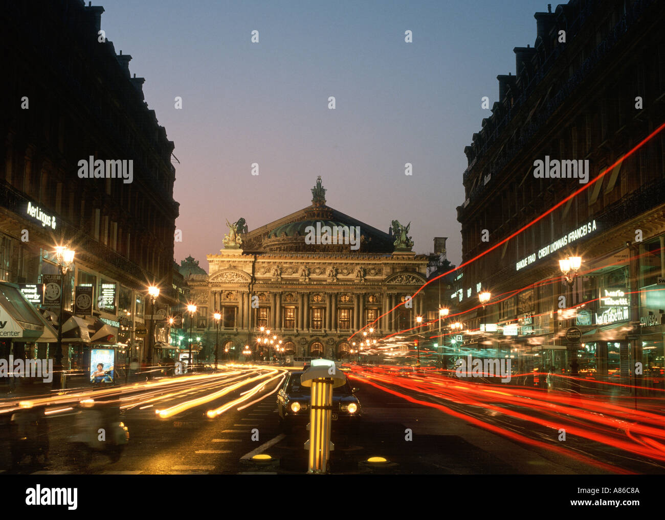Opera at night Paris France Stock Photo - Alamy