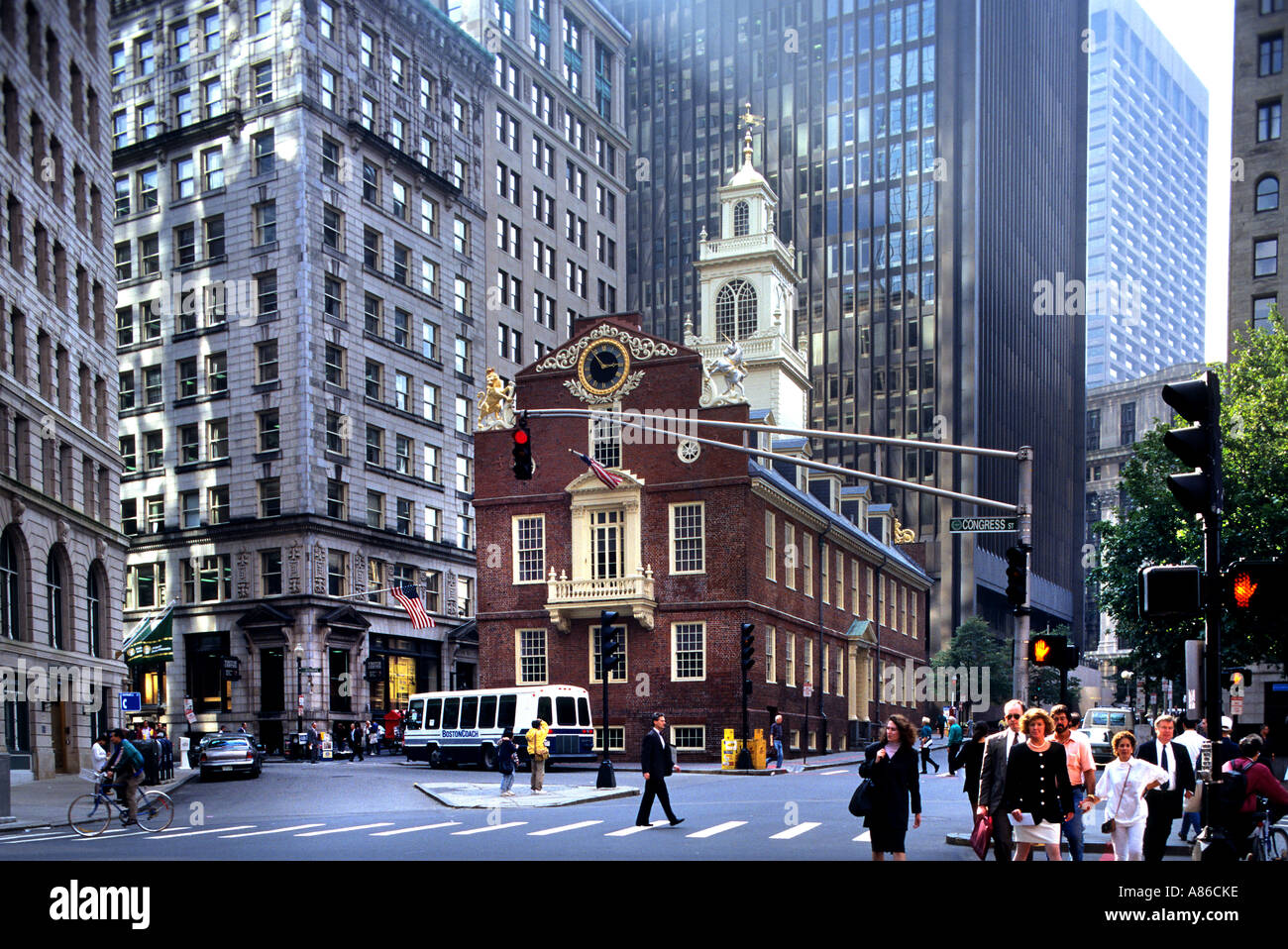 Massachusetts Boston Town downtown United States Stock Photo - Alamy