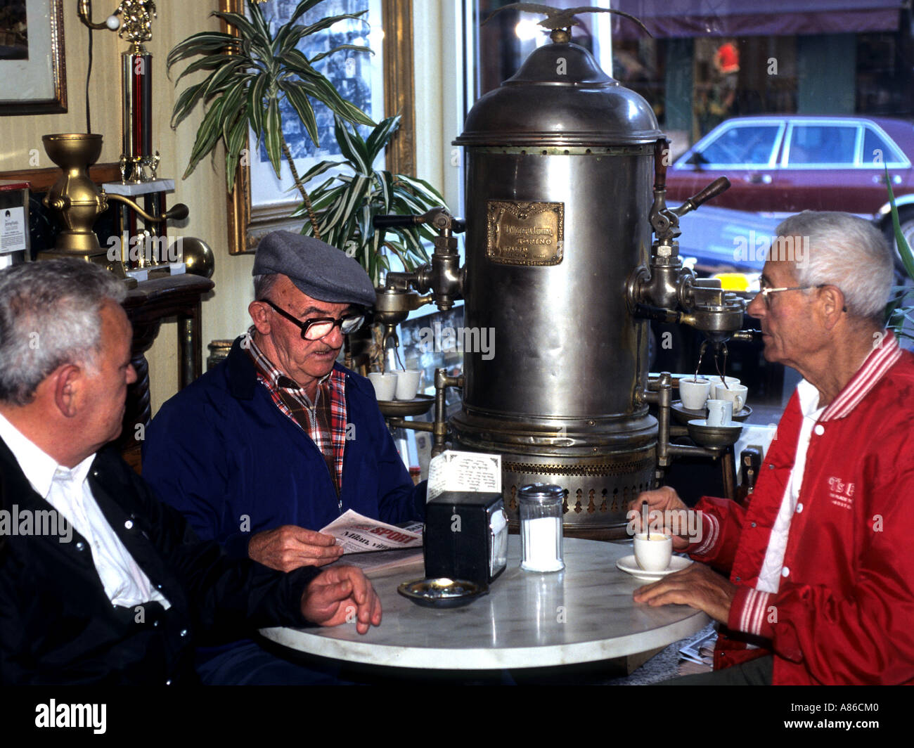 Massachusetts Boston Town downtown United States restaurant old man ...