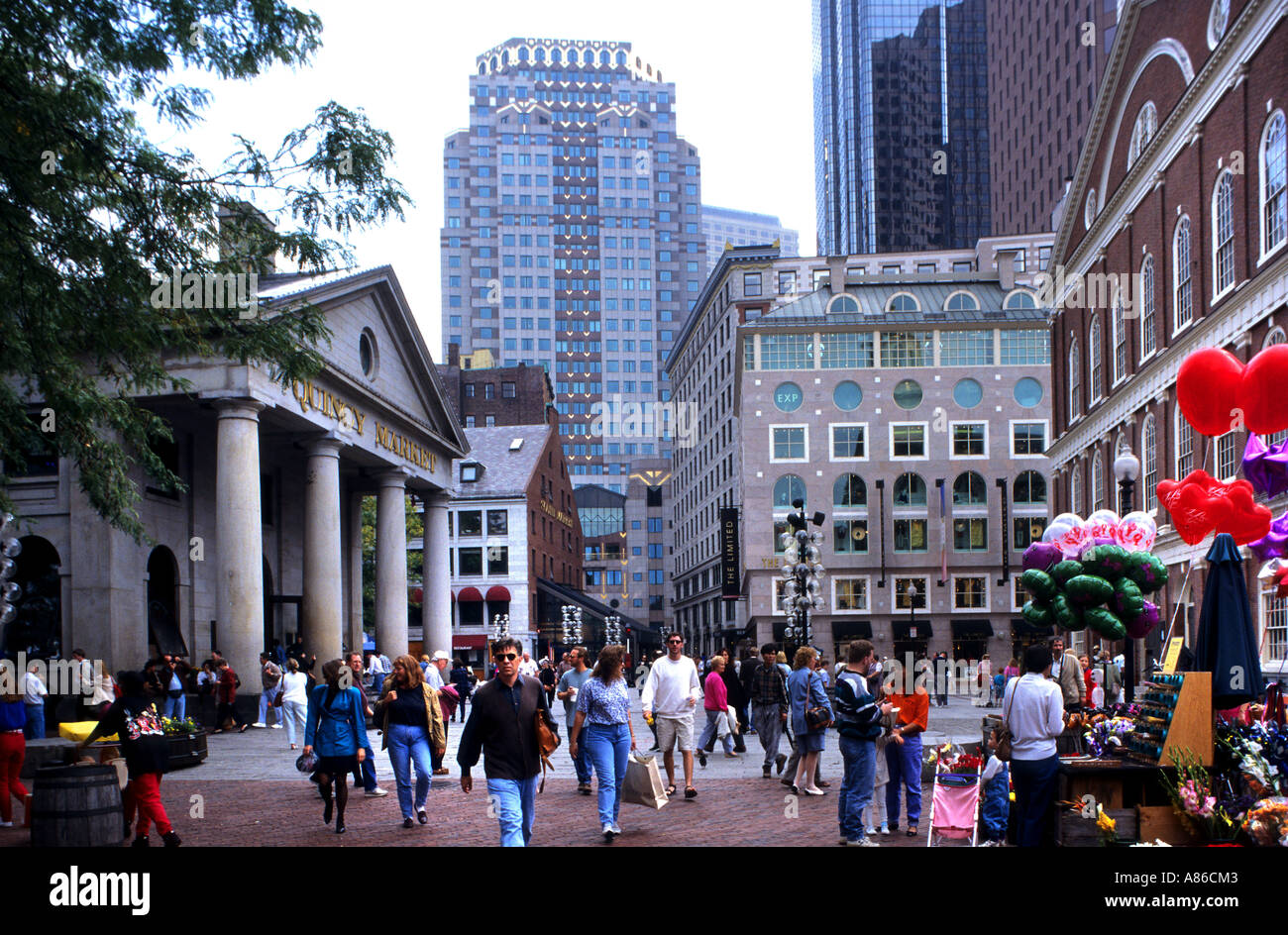 Massachusetts Boston Town downtown United States Stock Photo - Alamy