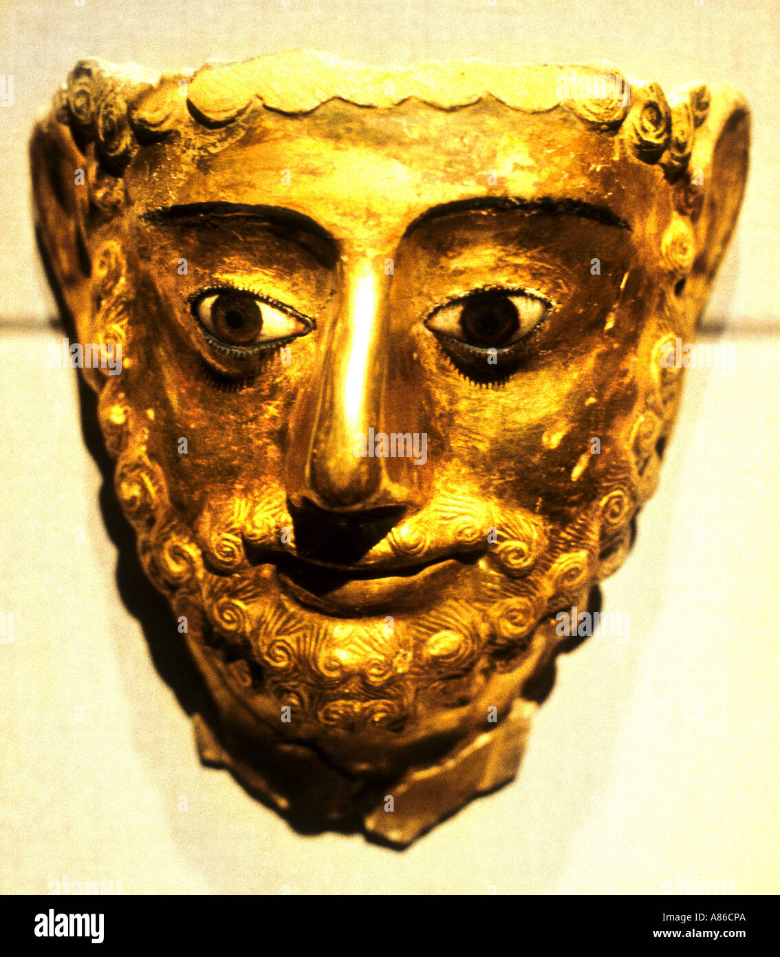 Mask Mummy mask early Roman Provence France Gold 1Century Stock Photo ...