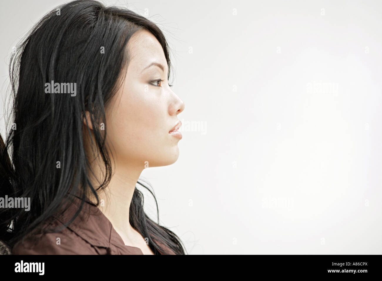 Young woman, profile Stock Photo - Alamy