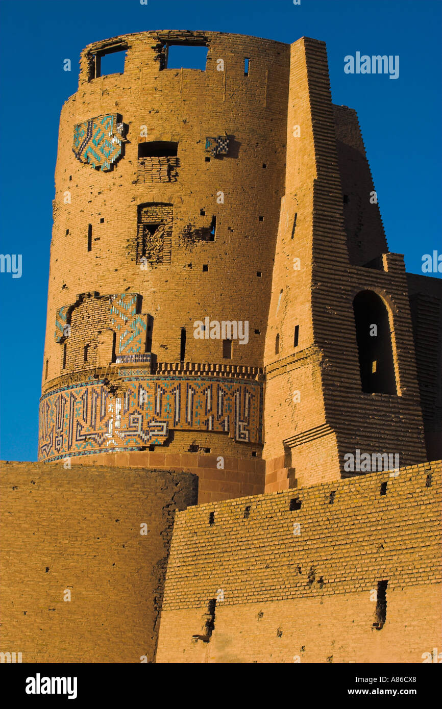 AFGHANISTAN Herat Timurid tilework on a tower of The Citadel Qala i ...